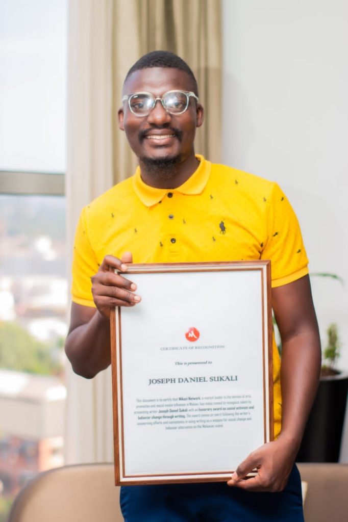 Writer/Poet Joseph Daniel Sukali receives honorary Award on Social ...